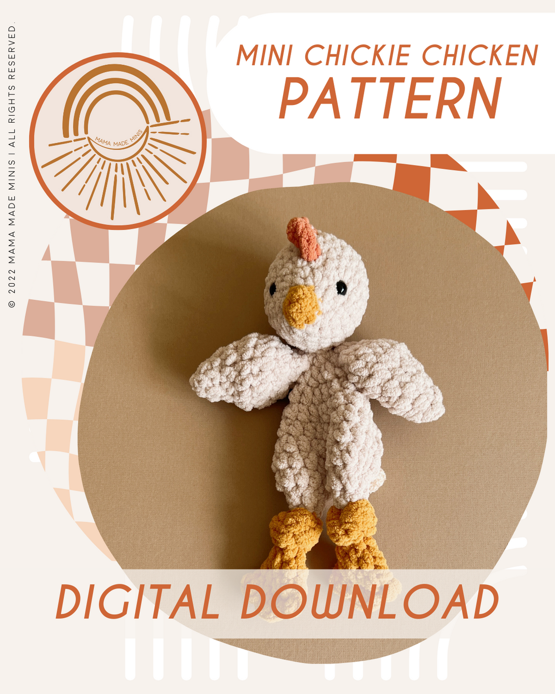 MINI Chickie Chicken Knotted Lovey — PATTERN – Mama Made Minis