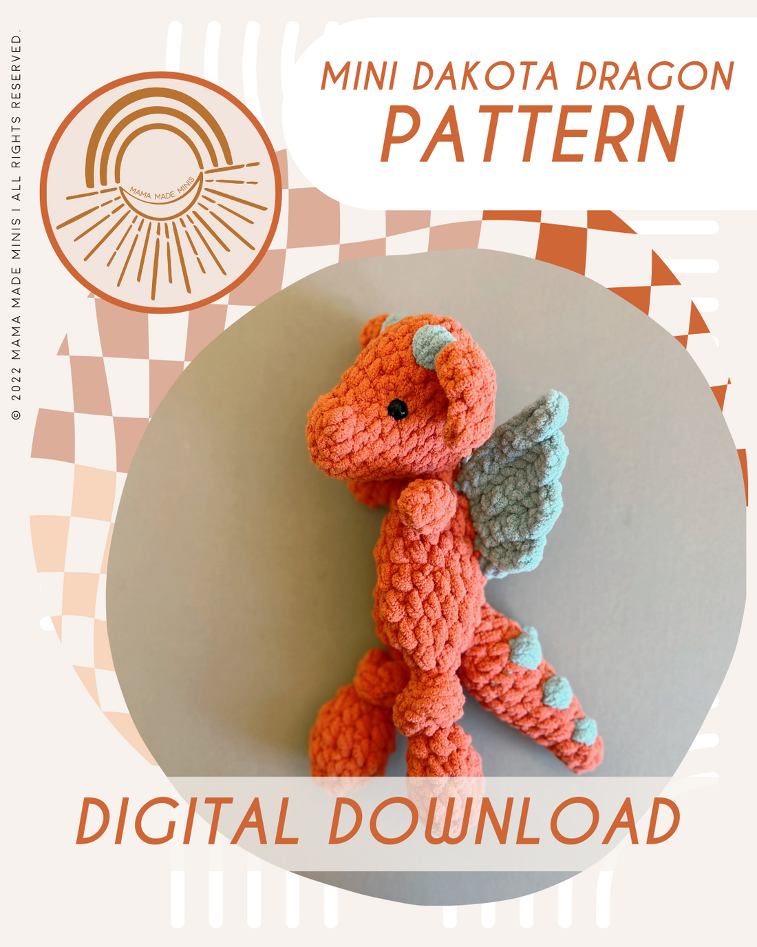 Mini Dakota Dragon Knotted Lovey — Pattern Mama Made Minis