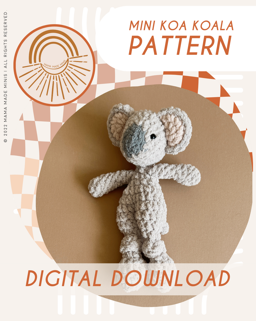 MINI Koa Koala Knotted Lovey — PATTERN – Mama Made Minis