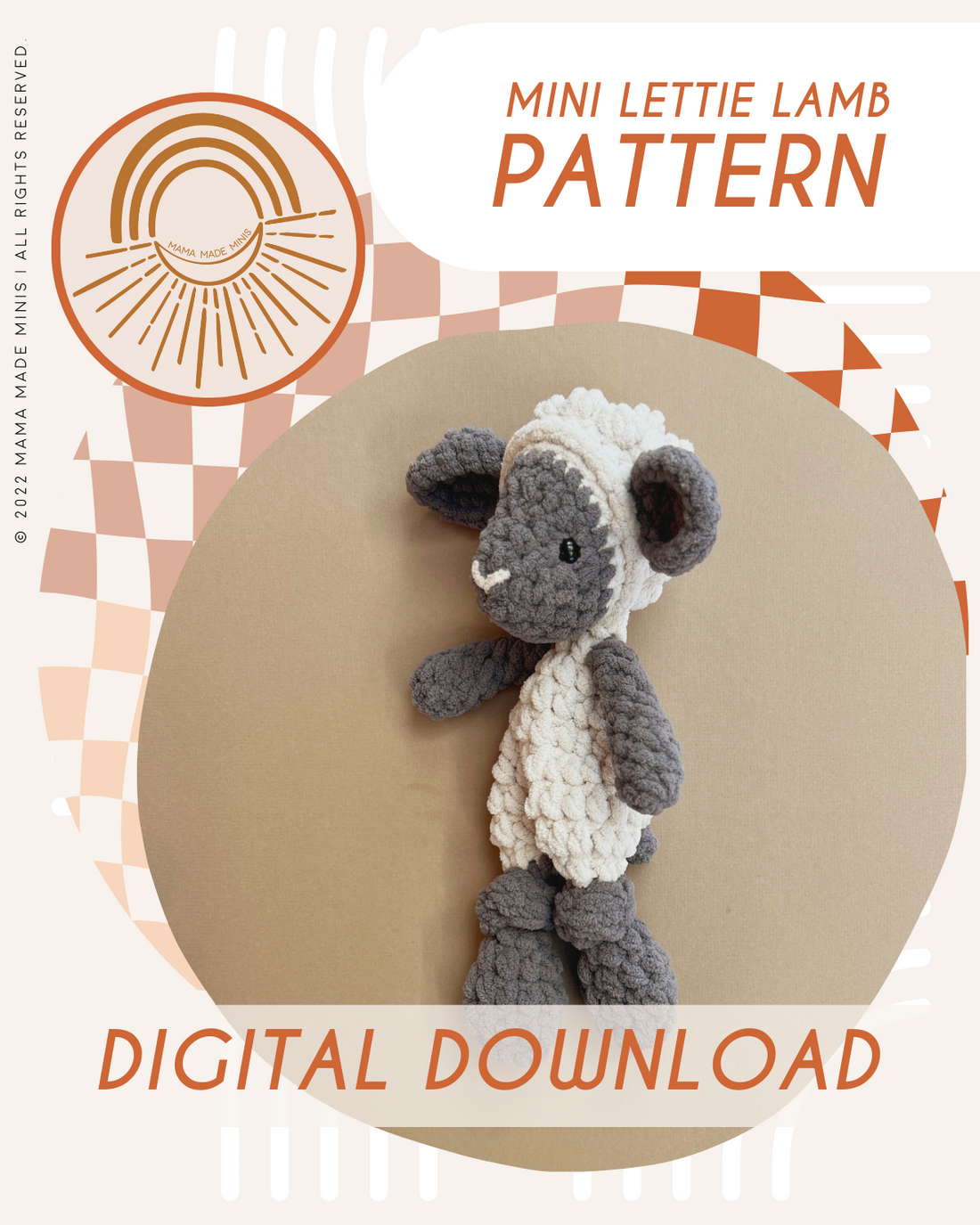 MINI Lettie Lamb Knotted Lovey — PATTERN – Mama Made Minis