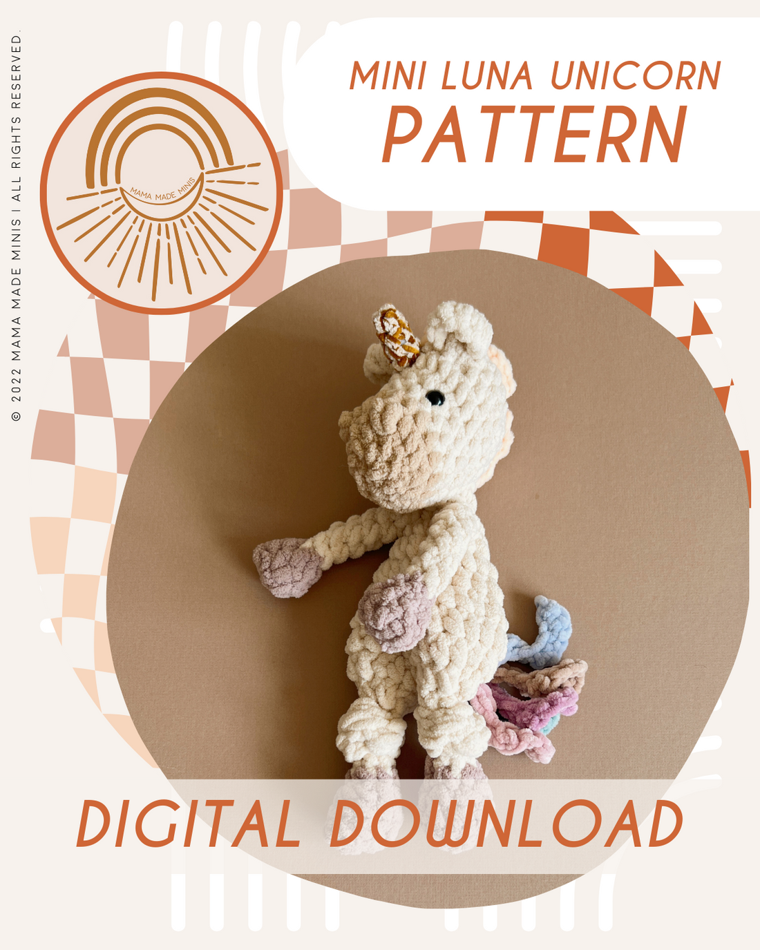 MINI Luna Unicorn Knotted Lovey — PATTERN – Mama Made Minis